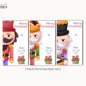 Nutcracker Christmas Gift Tag, Editable Merry Christmas Tag, Holiday ...