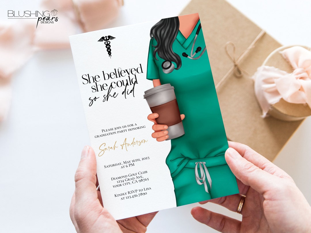 Nurse Graduation Invitation, Photo Nurse Invitation, Safety First Party ...