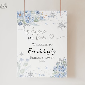 Snow in Love Bridal Shower Welcome Sign, Snowflakes Bridal Shower ...
