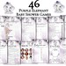 Elephant Baby Shower Games Bundle, Purple Elephant Baby Shower Games ...