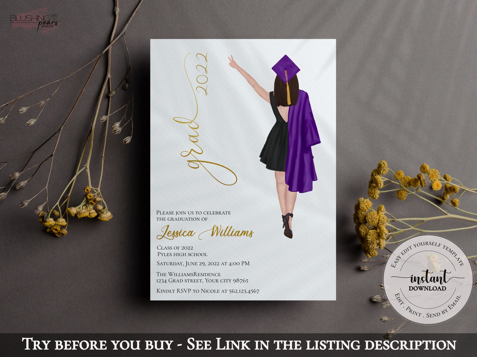 Personalized Graduation Invitation Class of 2022 Graduation - Etsy
