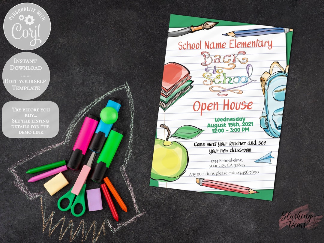Back to School Open House, Meet Your Teacher Flyer, EDITABLE School ...