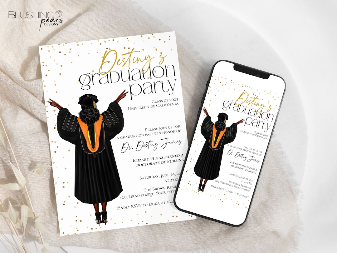 Personalized Phd Doctorate Graduation Invitation, Doctorate Graduation ...