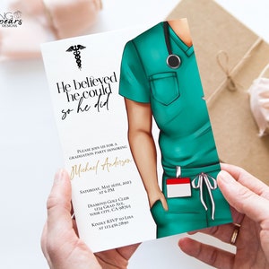 Male Nurse Graduation Invitation, Photo Nurse Invitation, Safety First ...
