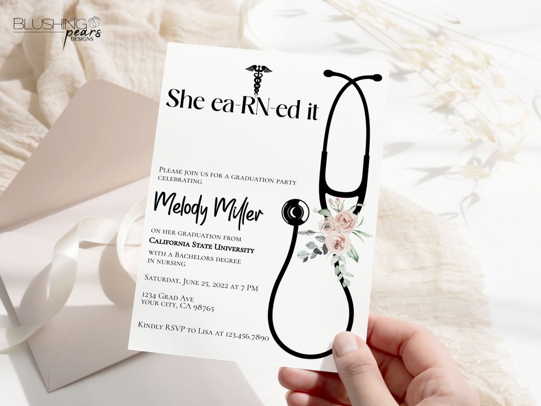 Nurse Graduation Invitation, Nurse Invitation, Safety First Party ...