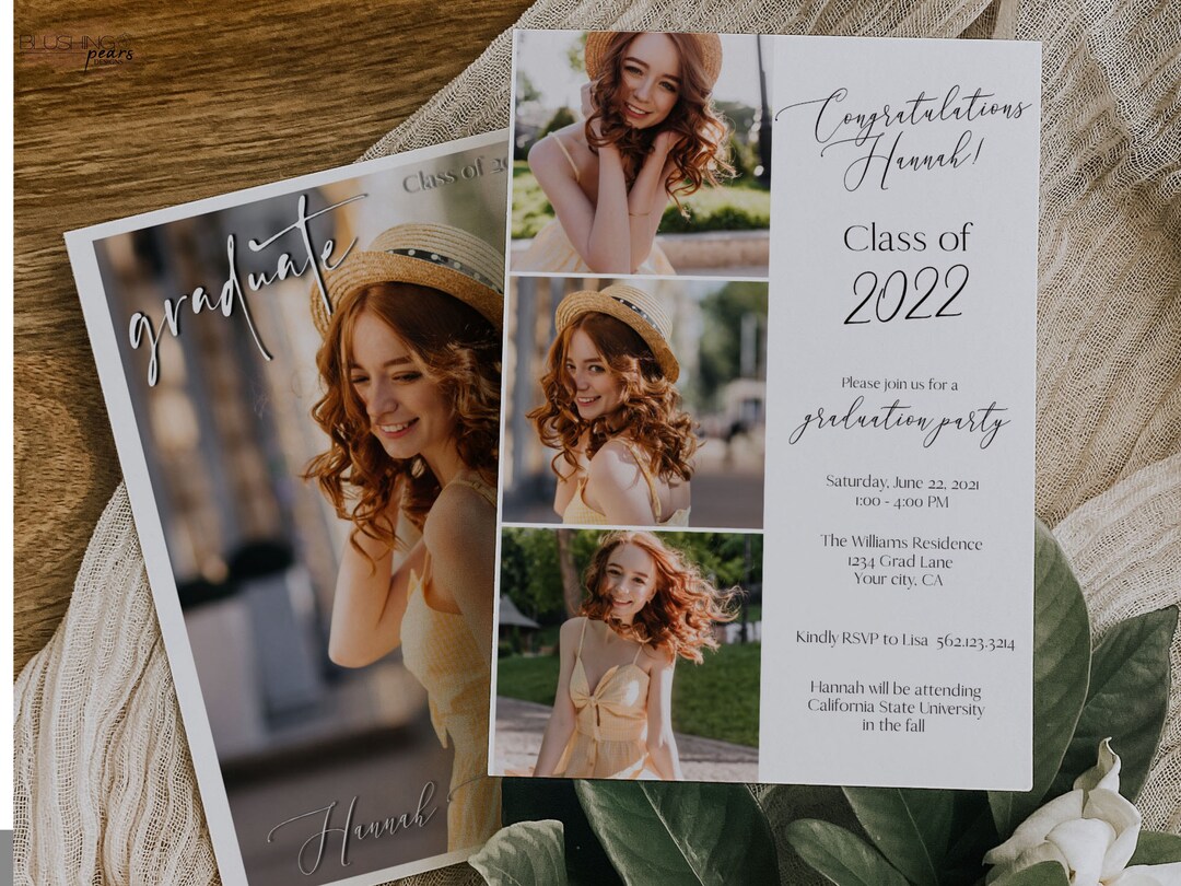 Graduation Party Invitation, Photo Graduation Announcement, Class of ...