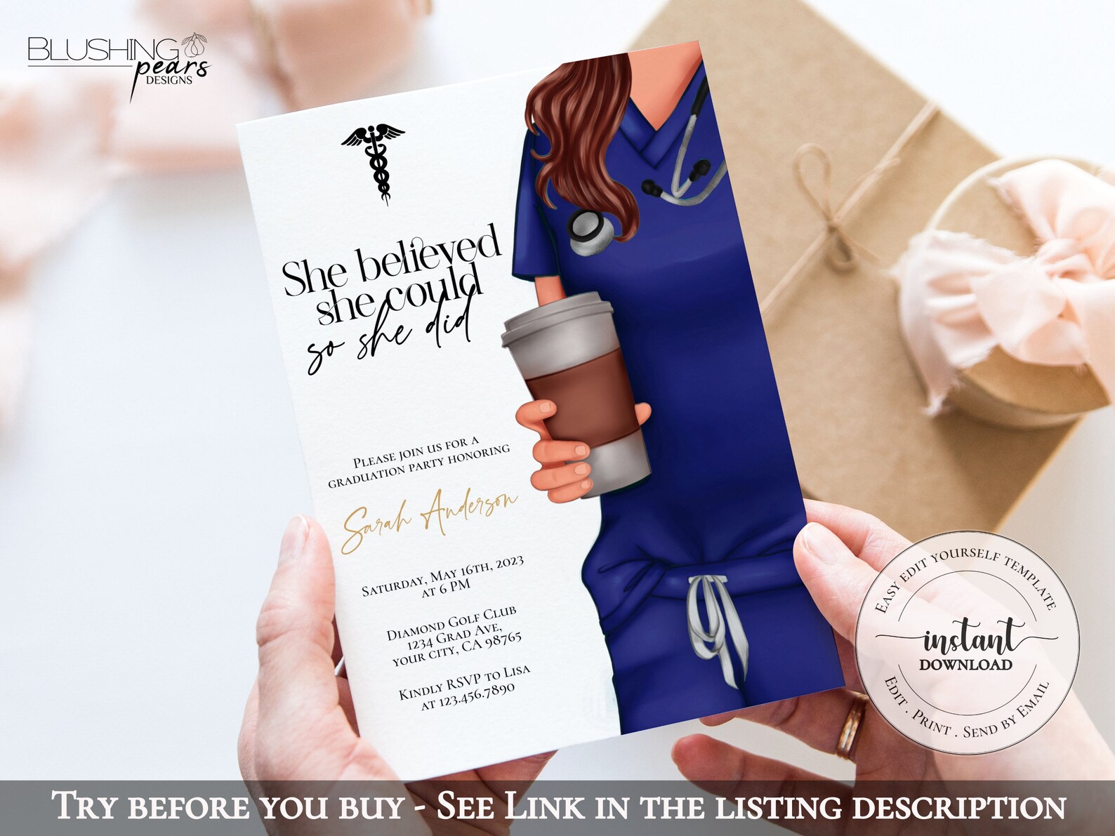 Nurse Graduation Invitation, Photo Nurse Invitation, Safety First Party ...