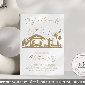 Nativity Invitation, Religious Christmas Party Invitation, Nativity ...