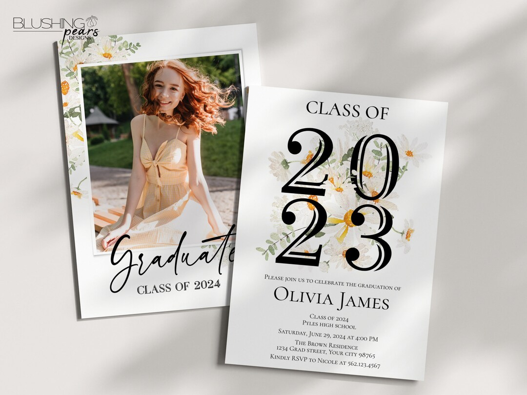 Editable Photo Graduation Invitation Template, 2023 Graduation ...