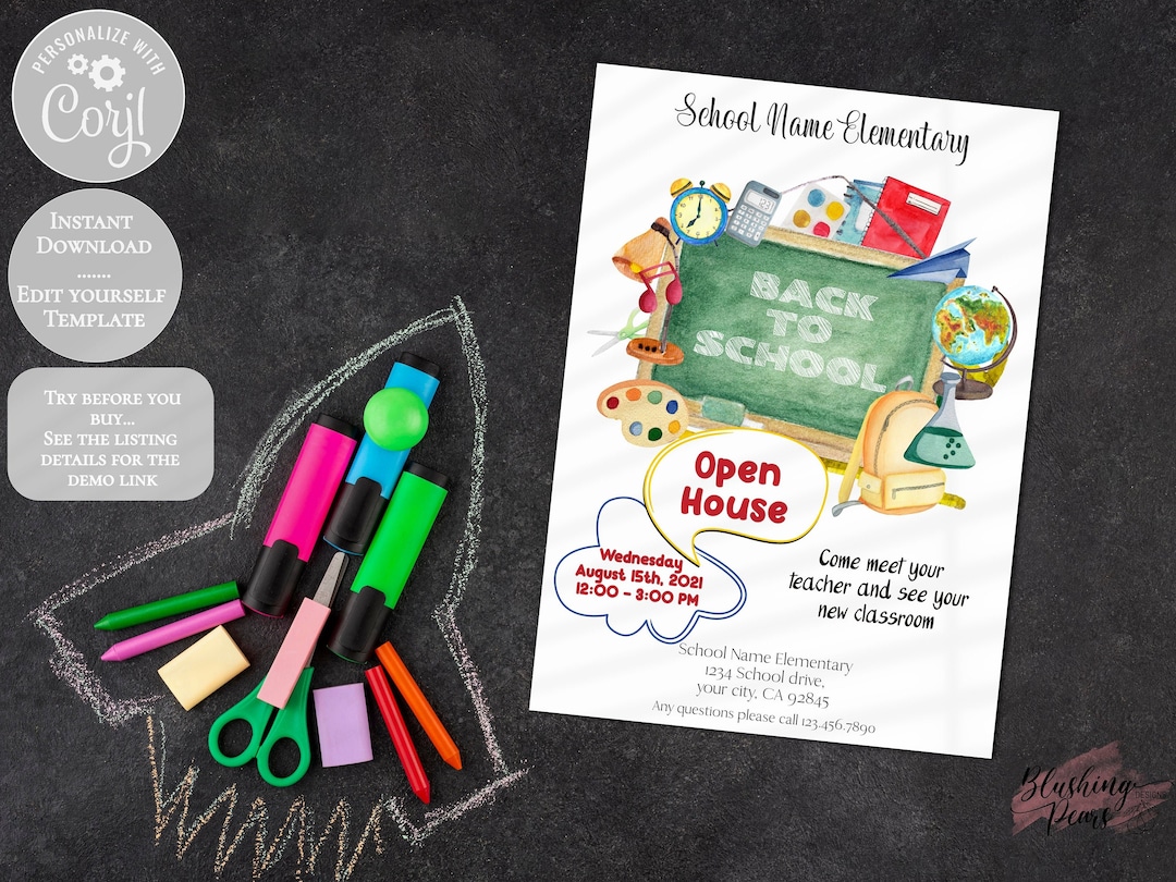Back to School Open House, Meet Your Teacher Flyer, EDITABLE School ...