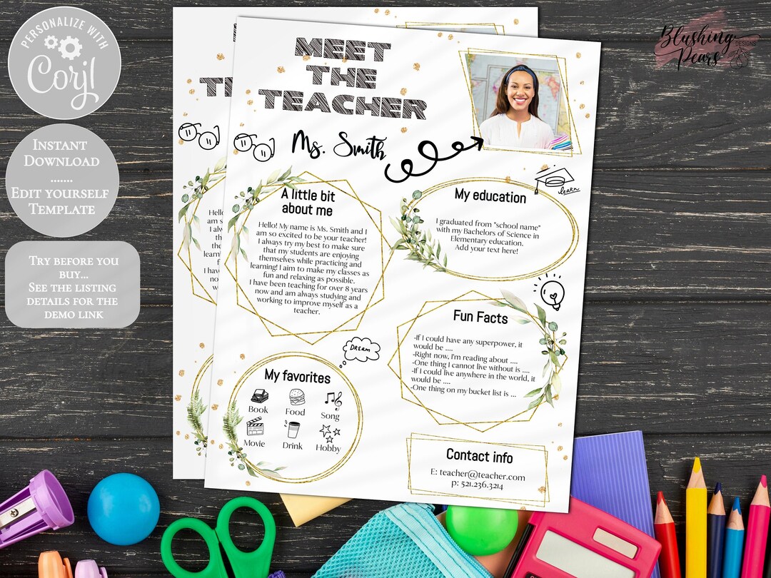 Meet Your Teacher Flyer, Back to School Open House, EDITABLE School ...