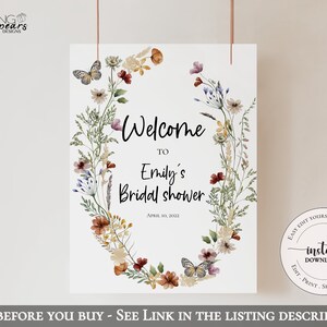 Editable Love in Bloom Bridal Shower Welcome Sign, Wildflower Bridal ...