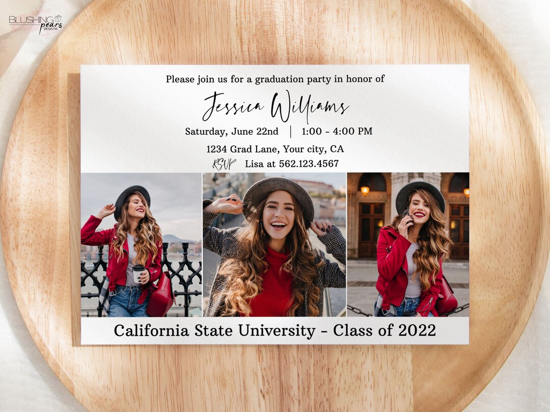Graduation Invitation, Photo Graduation Announcement, Class of 2022 ...