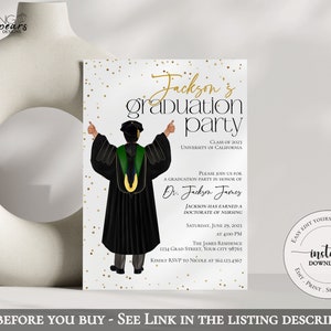Personalized Phd Doctorate Graduation Invitation, Doctorate Graduation ...