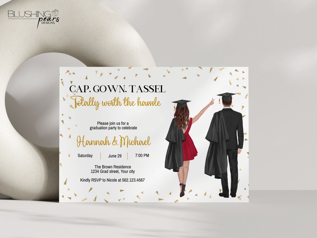 Personalized Twins Graduation Invitation, Class of 2023 Graduation ...