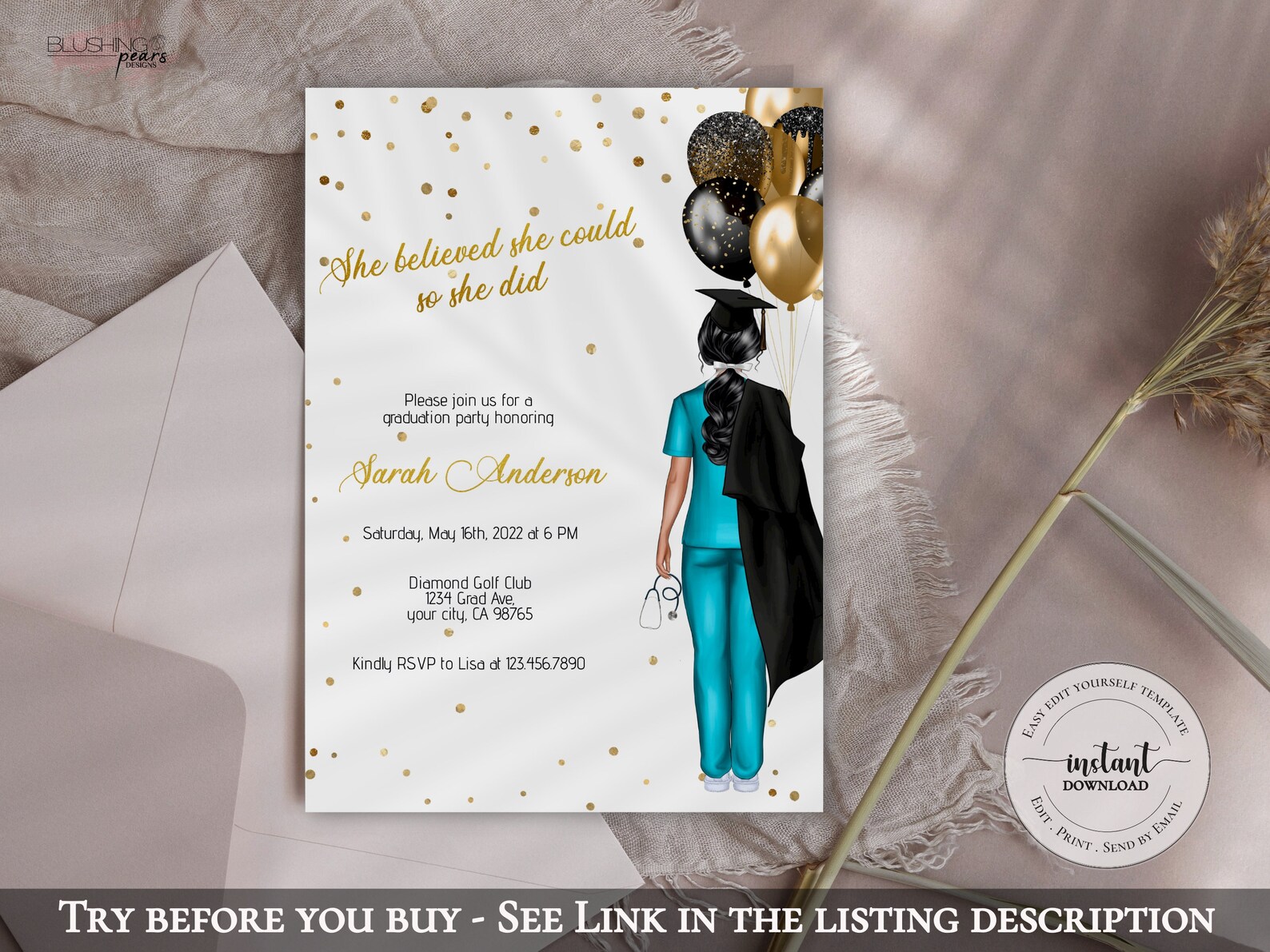 Nurse Graduation Invitation Nurse Invitation Safety First - Etsy