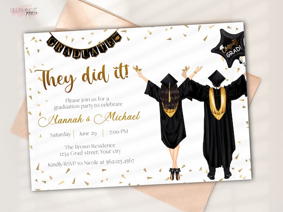 Sibling Graduation Invitation Class of 2022 Graduation Party - Etsy
