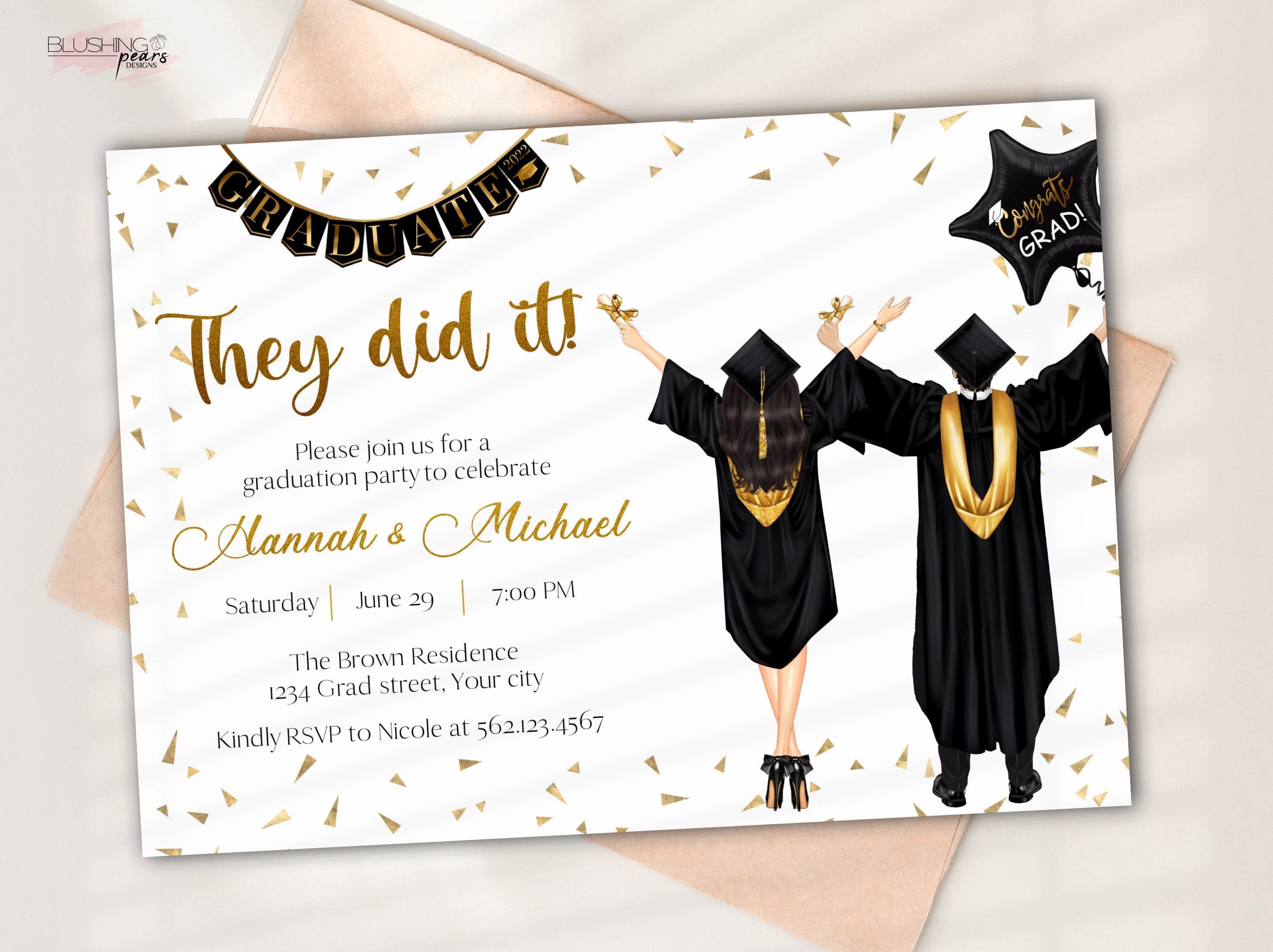 Sibling Graduation Invitation Class of 2022 Graduation Party - Etsy