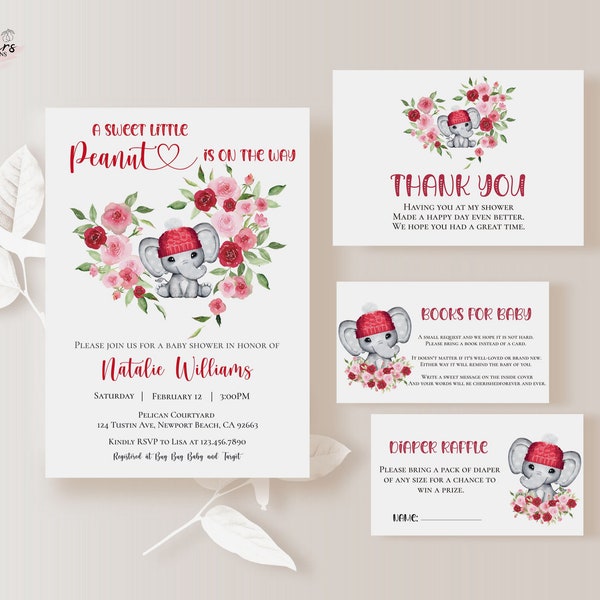 Sweet Little Peanut Baby Shower Invitation - Etsy