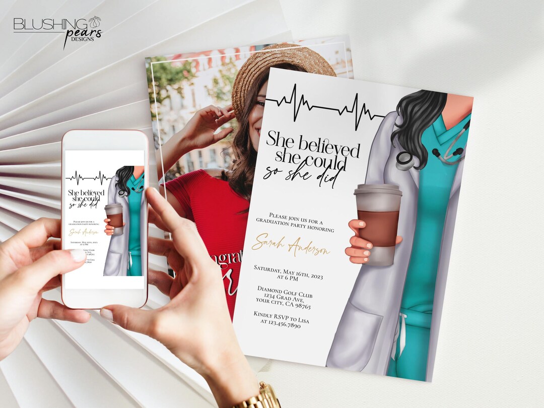 Doctor Graduation Invitation, Physician Invitation, Safety First Invite ...