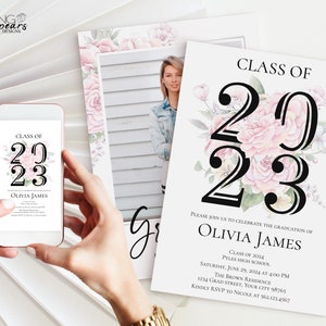 Editable Photo Graduation Invitation Template, 2023 Graduation ...