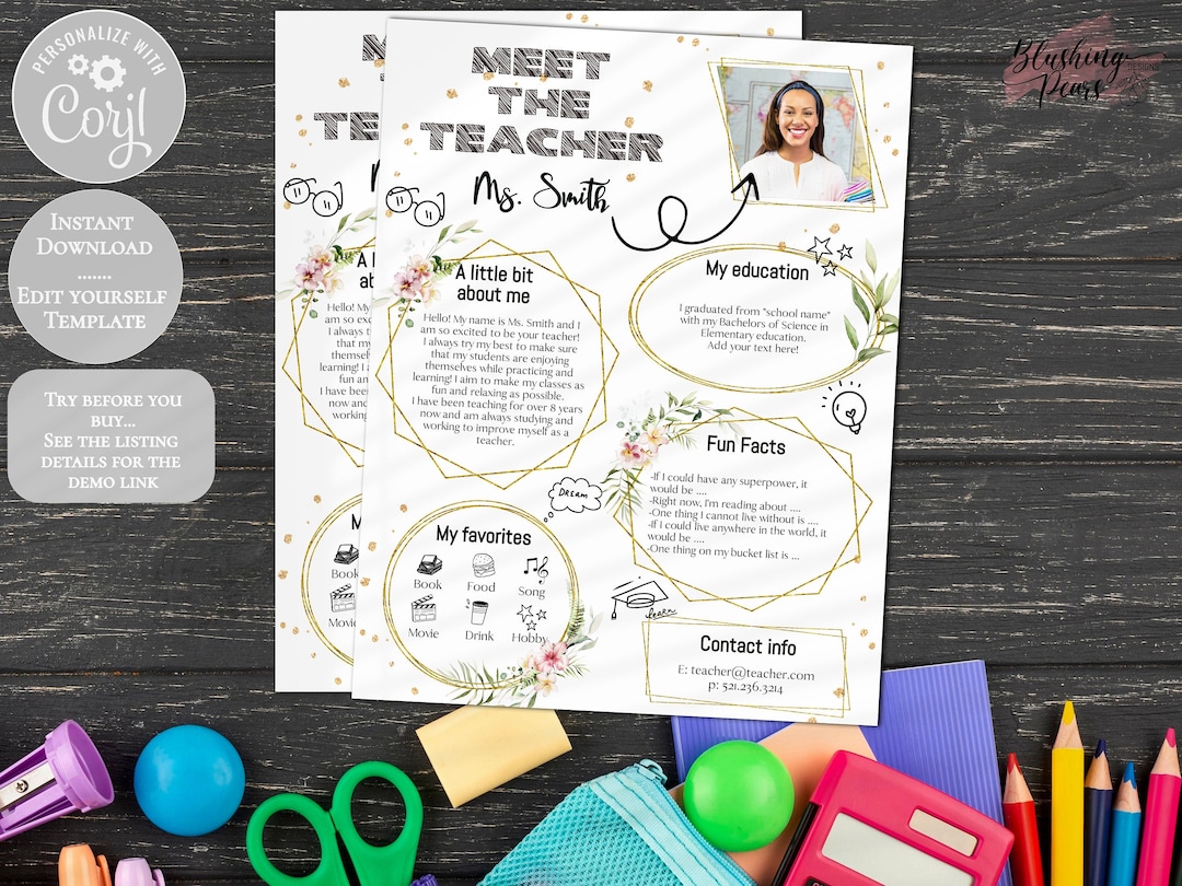 Meet Your Teacher Flyer, Back to School Open House, EDITABLE School ...