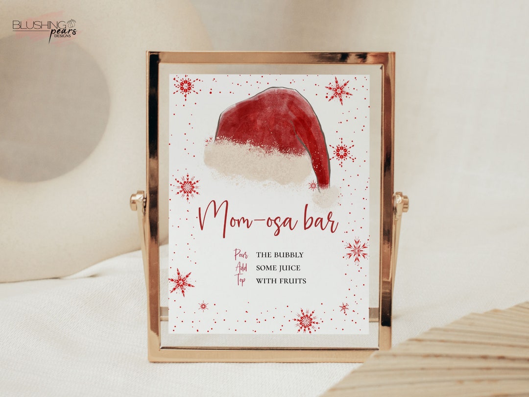 Santa Baby Mimosa Bar Table Sign, Christmas Baby Shower Momosa Bar Sign ...