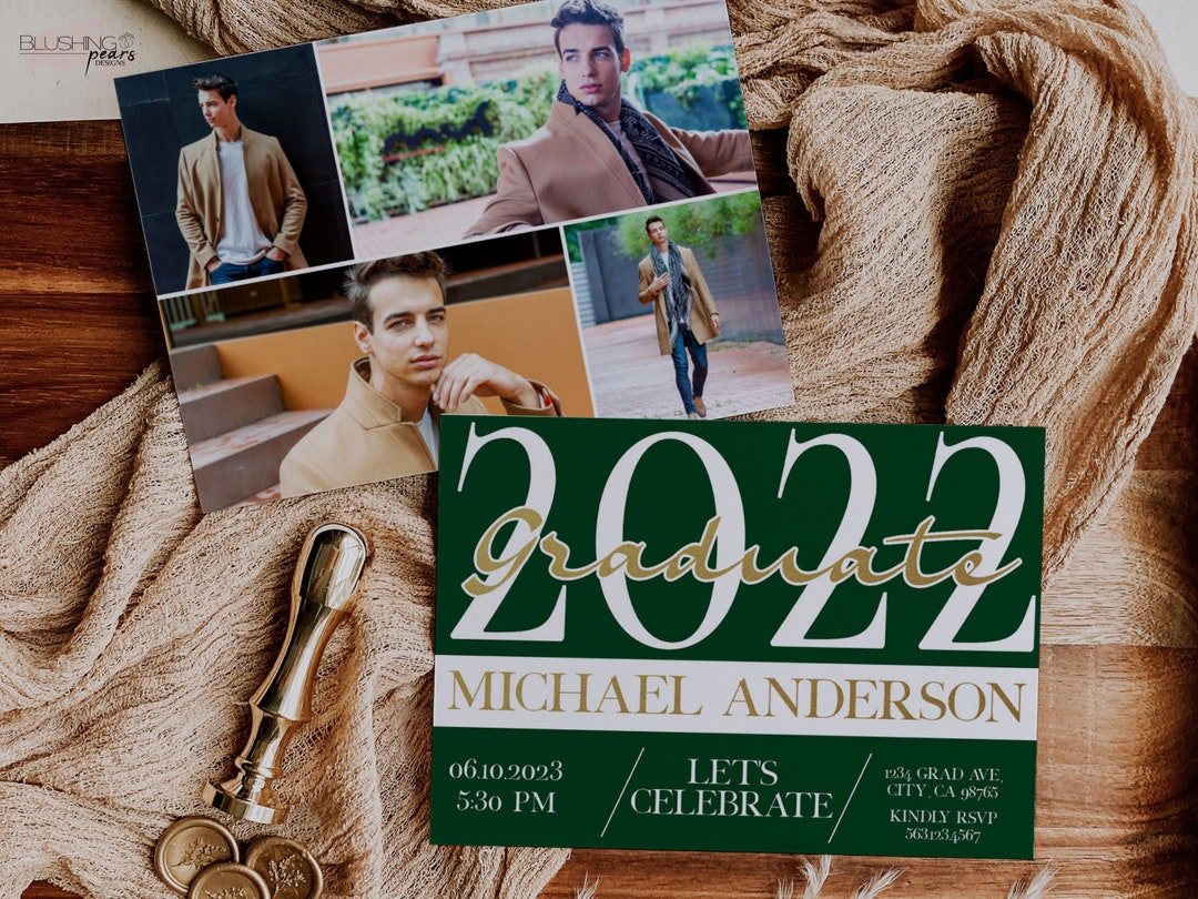 Graduation Invitation, Photo Graduation Announcement, Class of 2022 ...
