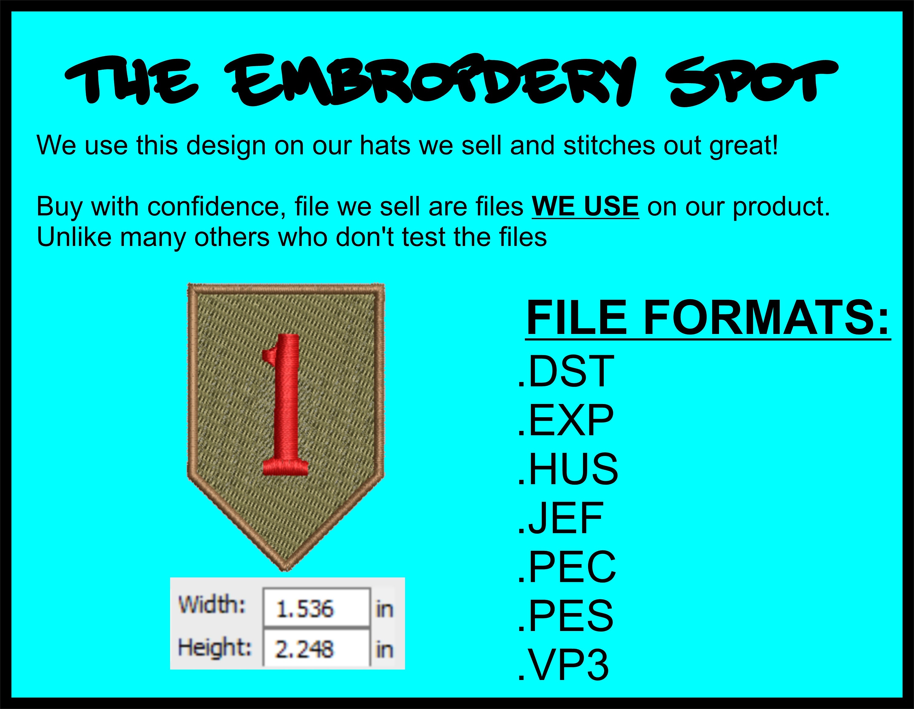 1st Infantry Division Big Red 1 Machine Embroidery Design | Etsy