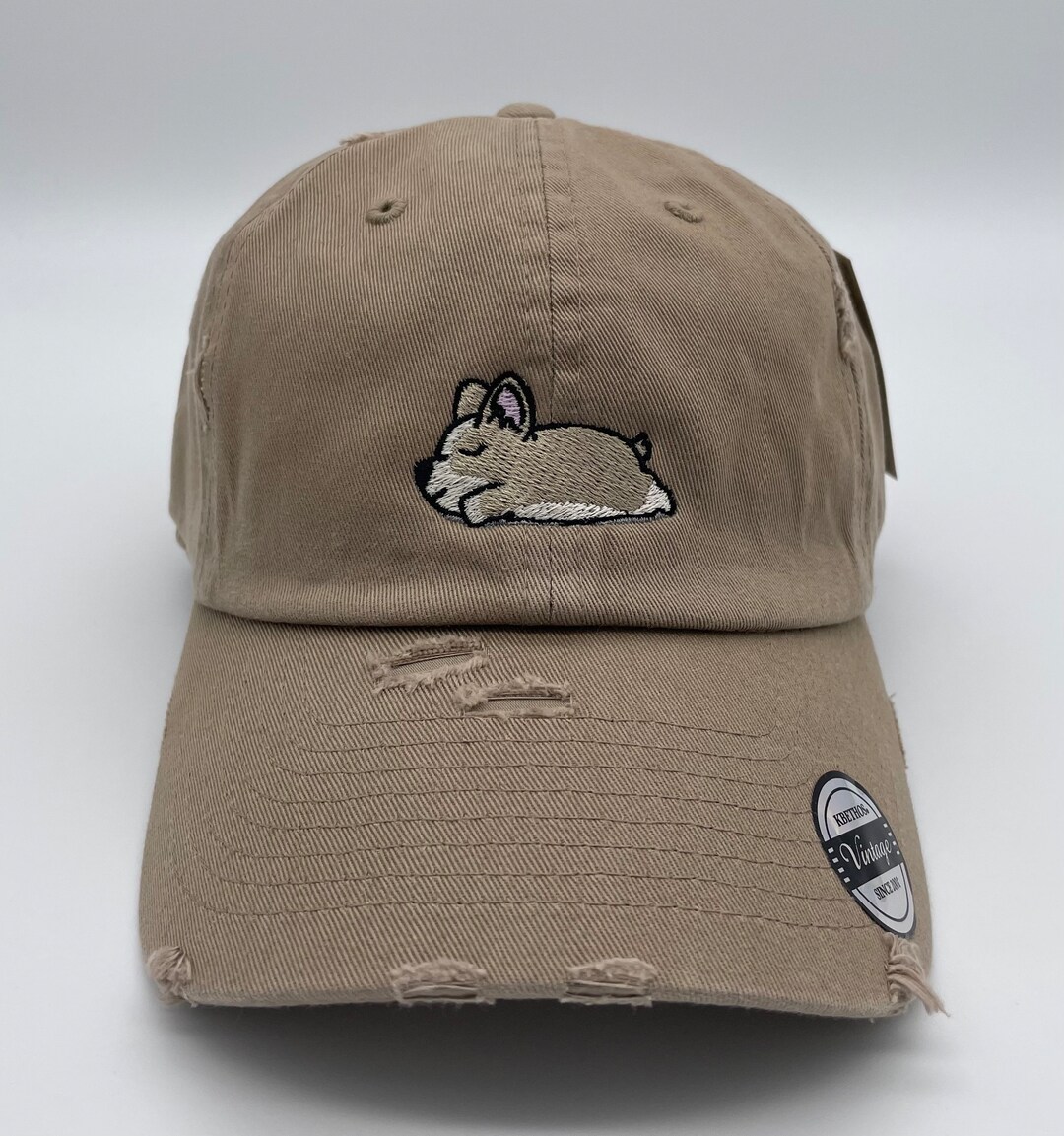 Corgi Cute Cartoon Dog | Vintage Distressed Baseball Cap | Dog Mom Dad ...