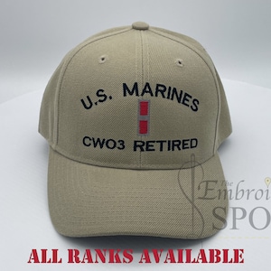 US Marine Corps ALL Ranks Retired Embroidered Hat | USMC | Devil Dogs ...