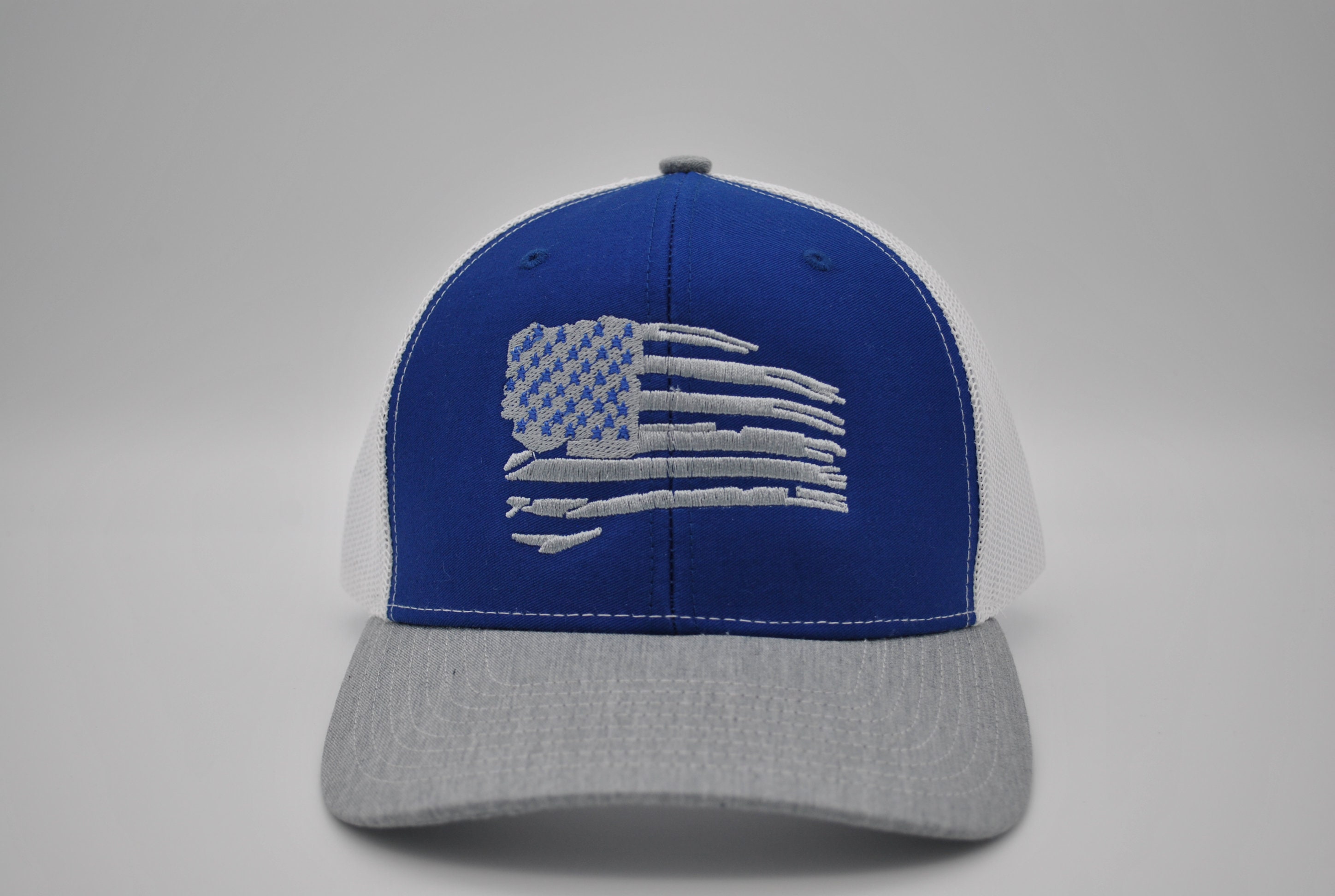 Wavy Thin Blue Line US Flag Machine Embroidery Design - Etsy