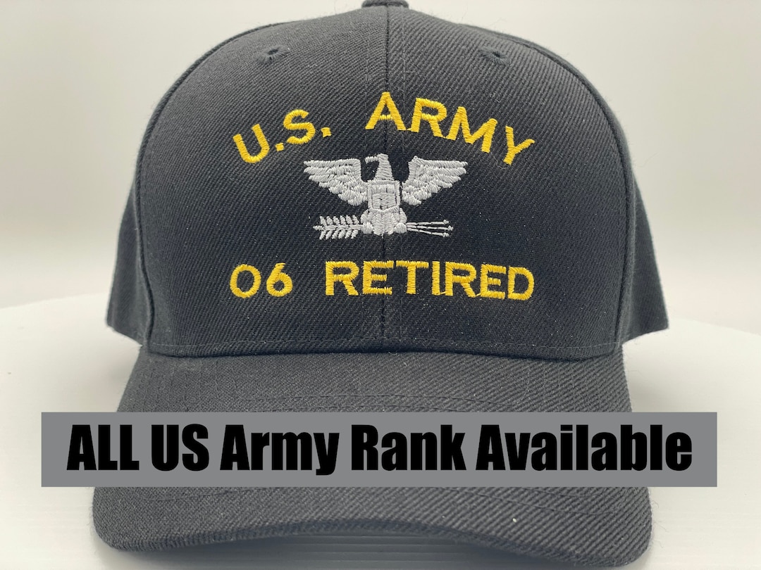 US Army ALL Ranks Retired Embroidered Hat - Etsy