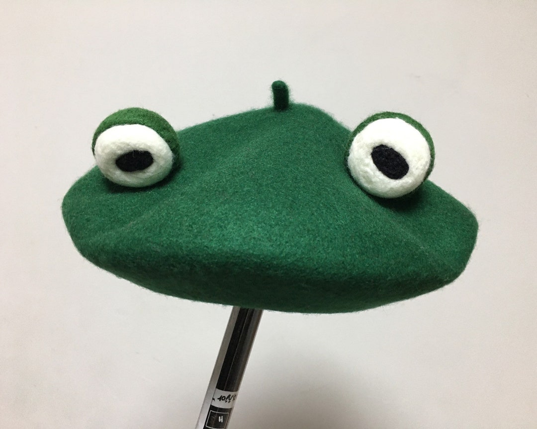Handmade Frog Beret Froggy Beret Green Beret Animal Hat - Etsy Singapore