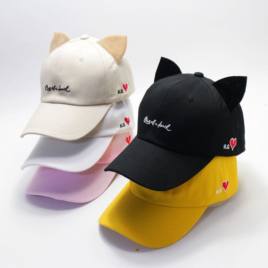Cat Ear Ponytail Cap, Cute Ponytail Hat Women for Outdoors, Hip Hop Hat ...