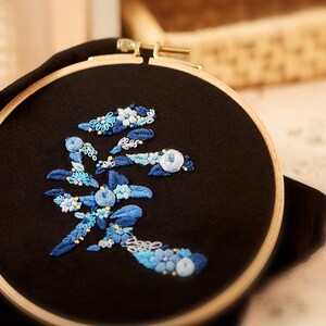 Floral Chinese Symbol Embroidery Kit for Beginner PDF Letter - Etsy