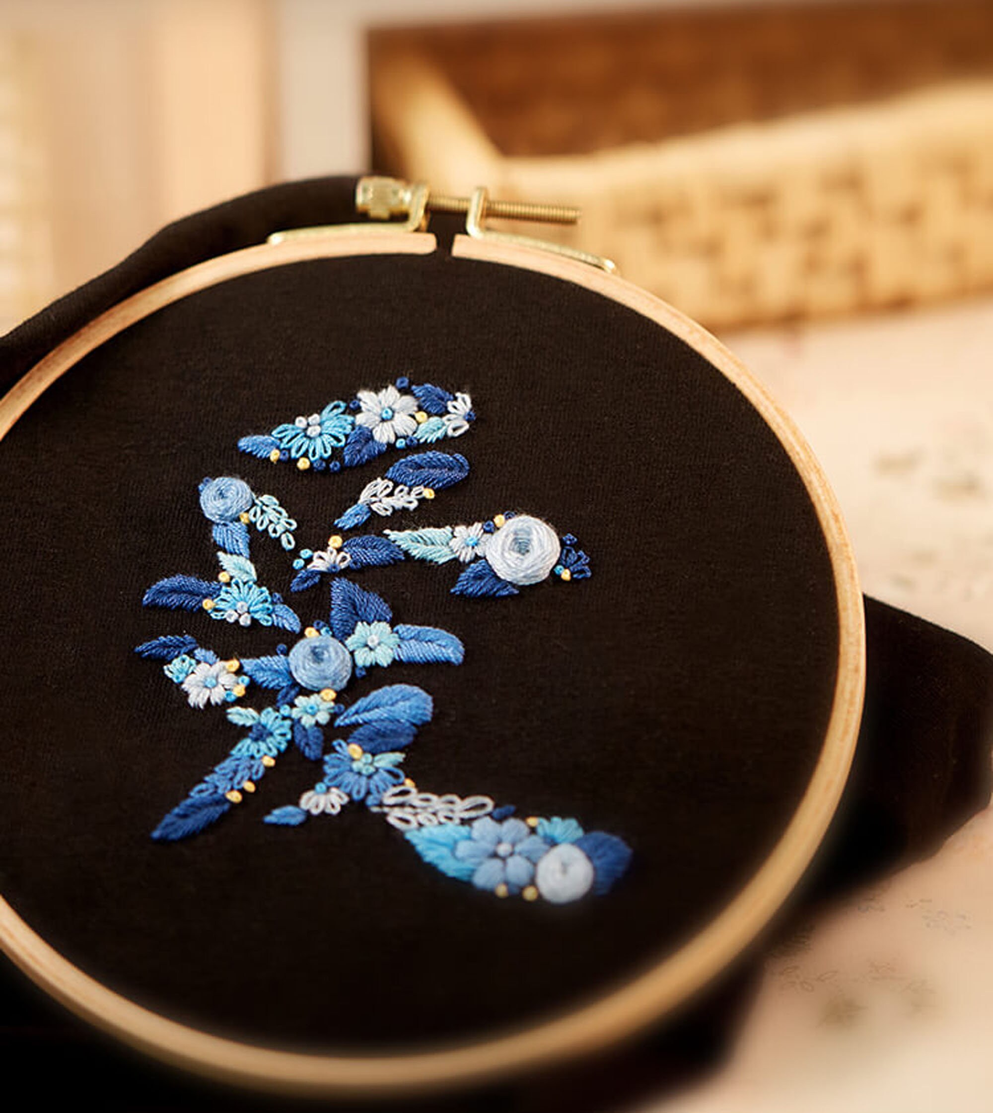 Floral Chinese symbol embroidery kit for beginner PDF letter | Etsy