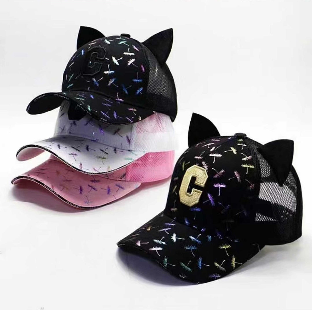 Summer Cat Ear Ponytail Cap, Women Baseball Hat, Pony Cap, Cap for ...