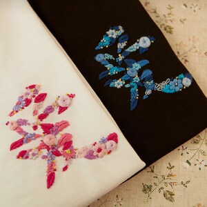Floral Chinese Symbol Embroidery Kit for Beginner PDF Letter - Etsy
