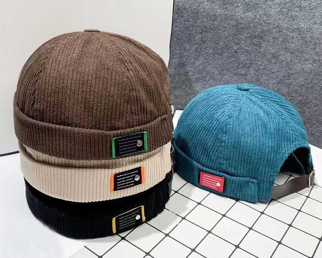 Vintage Docker Cap, Brimless Hat, Breathable Beanie Hats, Cotton Retro ...