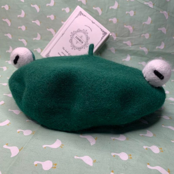 Handmade Frog Beret Froggy Beret Green Beret Animal Hat | Etsy Singapore