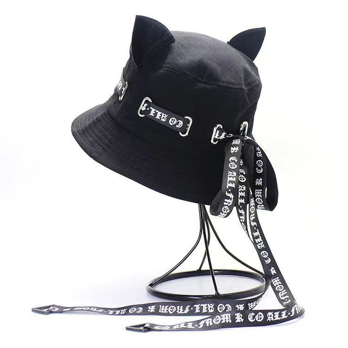 Cat Ear Vintage Bucket Hat Wide Brim Bucket Hat Cotton - Etsy