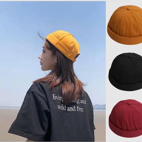 Vintage Docker Cap Brimless Hat Beanie Hats Cotton Retro - Etsy