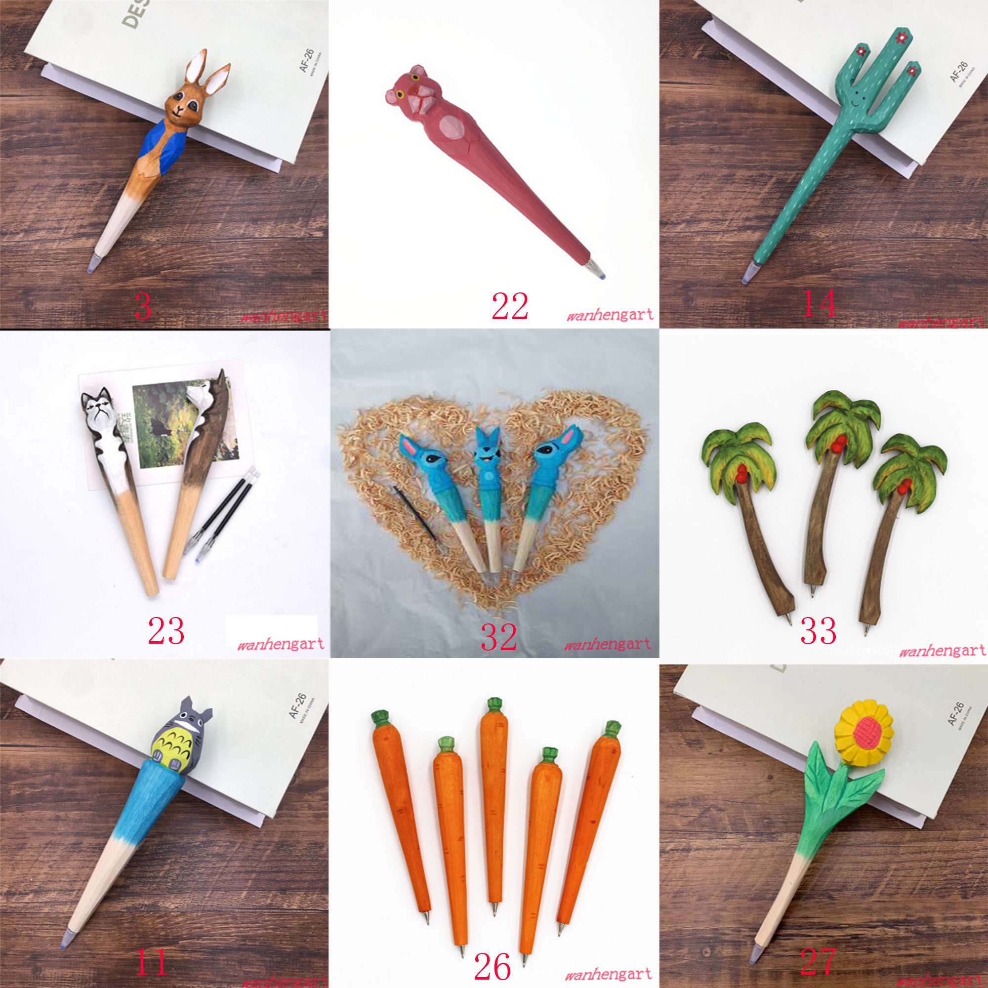 Handmade Wooden Carving Pen in Animal Shape/ Personalized Pen/ - Etsy