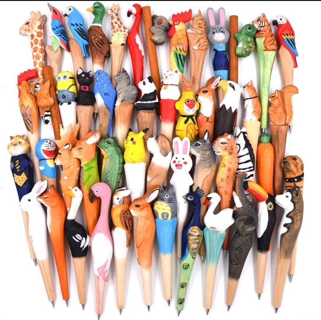 Handmade Wooden Carving Pen in Animal Shape/ Personalized Pen ...