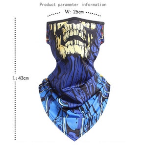 Skull Scarf Neck Gaiter With Ear Loops/ Multi-purpose Face Mask ...