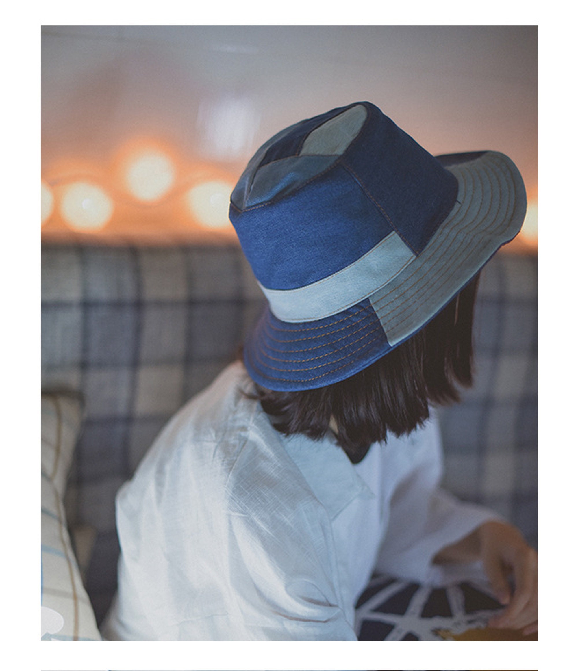 Denim bucket hat patchwork bucket hat fisherman hat bird | Etsy