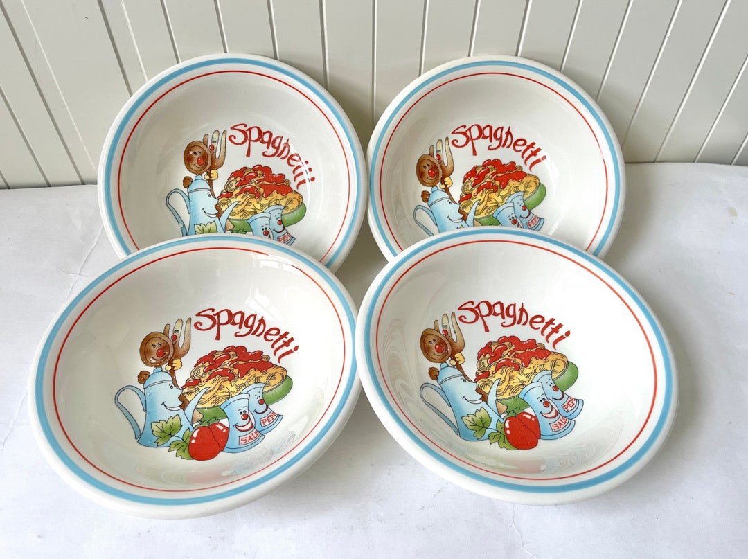 RARE Set of 4 Vintage Italy Spaghetti Pasta Individual Bowls Hand ...