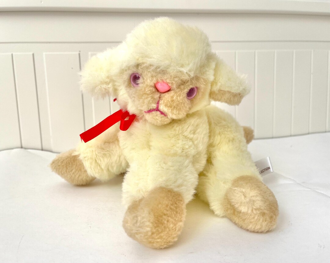 Vintage Wind-up Plush Toy Lamb Sheep 8” With Music Box - Soft Nursery ...