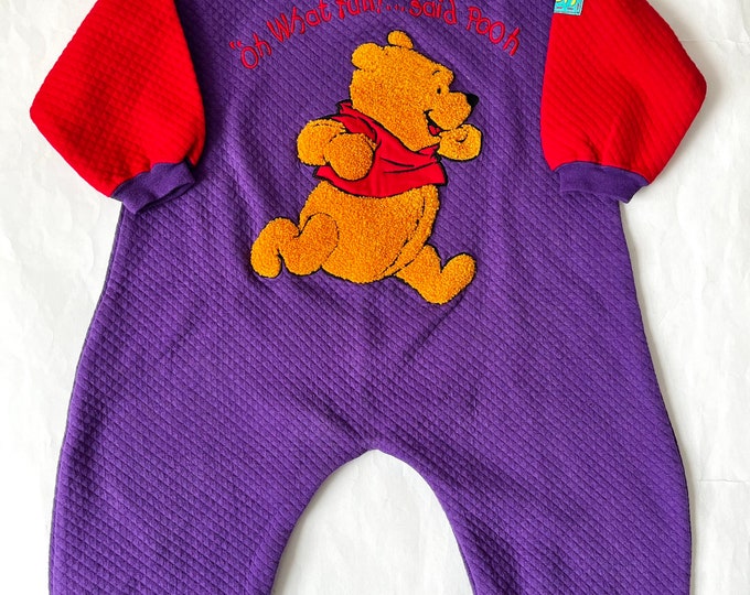 Vintage 24m NWT 90s Winnie the Pooh Onesie Pajamas Sleeper Purple ...